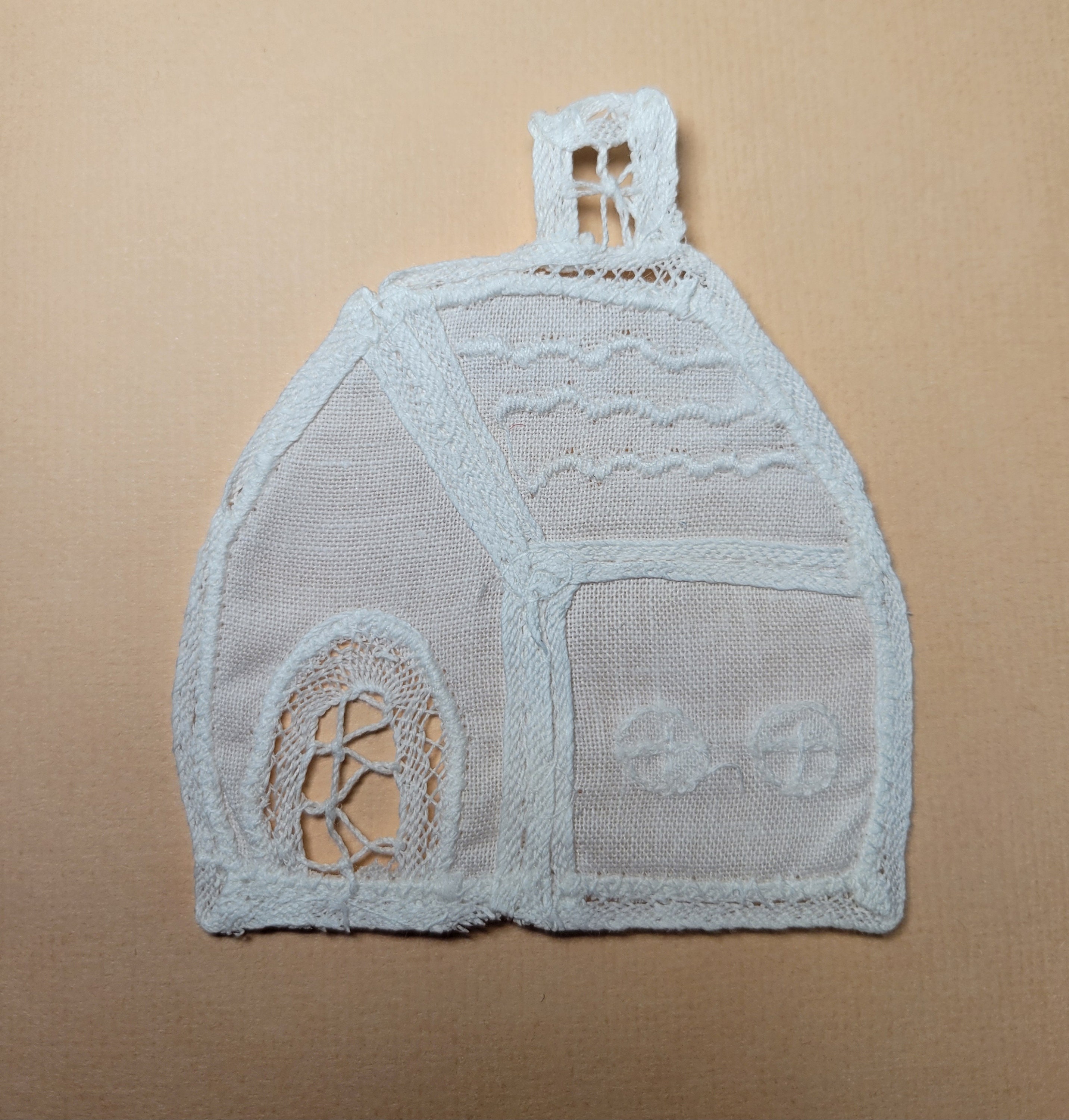 Battenburg Lace Village House Appliques White Primitive Style Lace ...