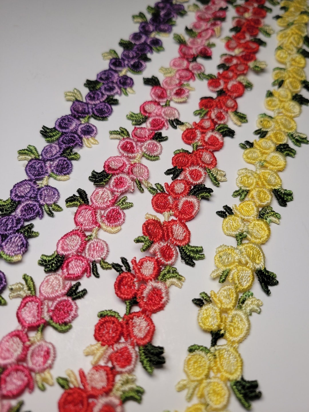 Mini Embroidered Flower Trim Pieces Multicolor Flower Bundle Crafting ...
