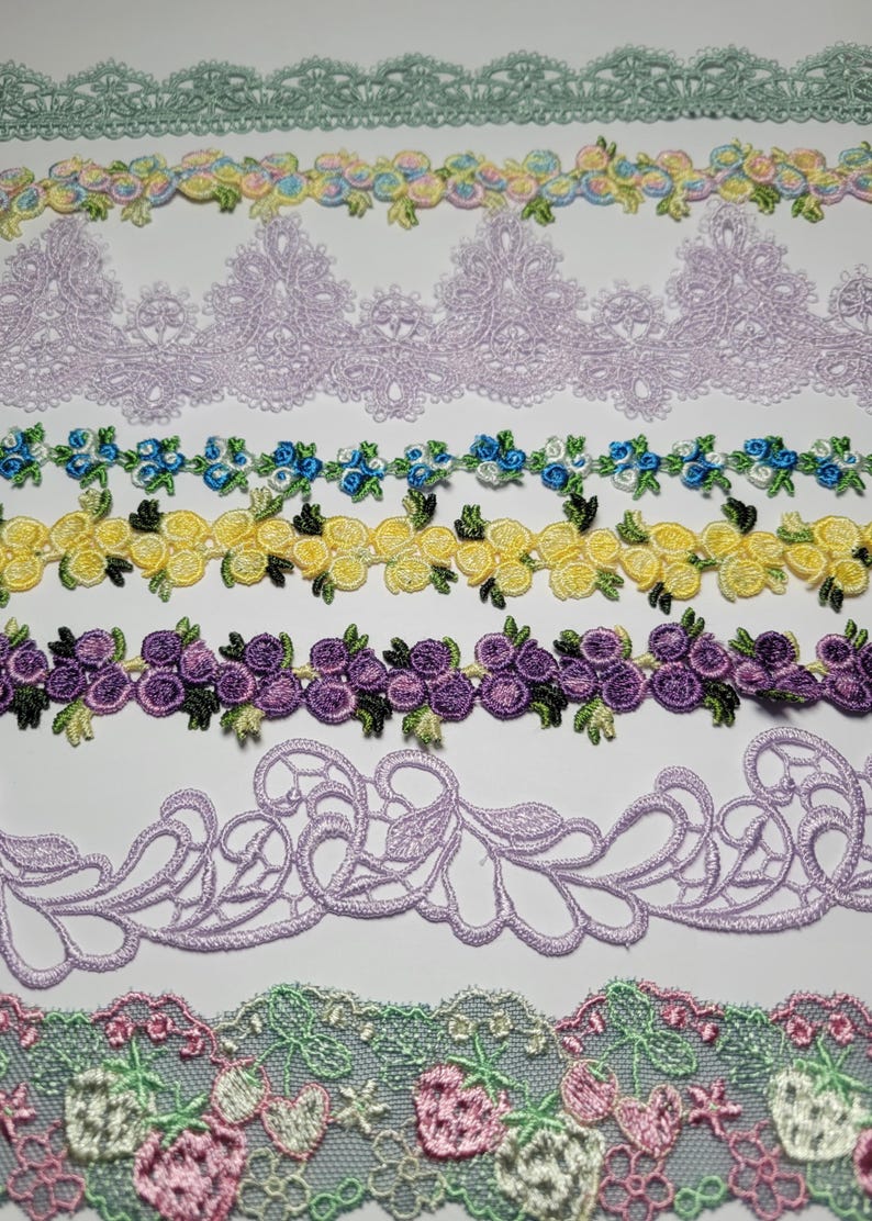 Floral Venice Lace, Embroidered Flower Trim, Embroidered Lace, Floral ...
