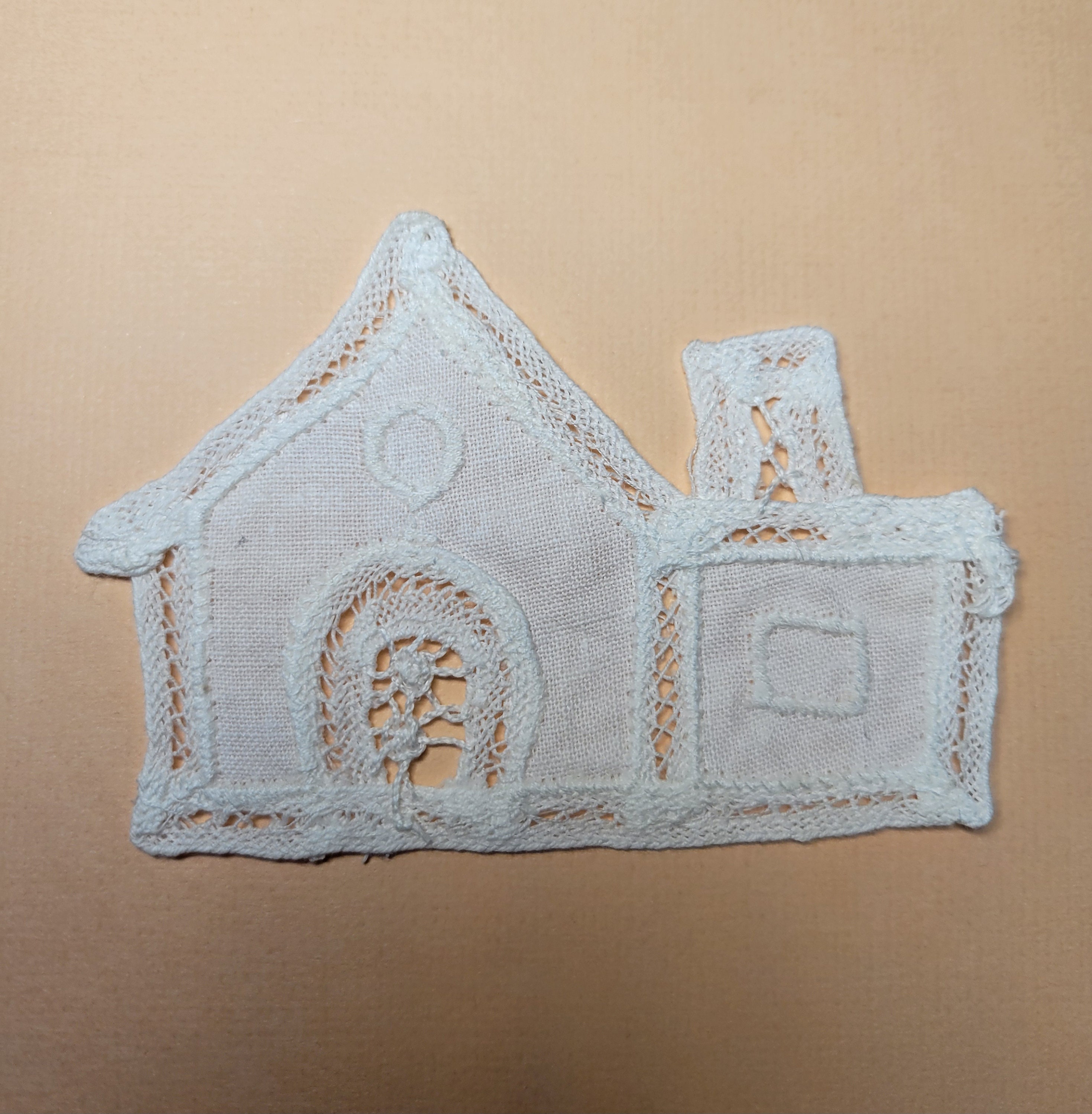 Battenburg Lace Village House Appliques White Primitive Style Lace ...