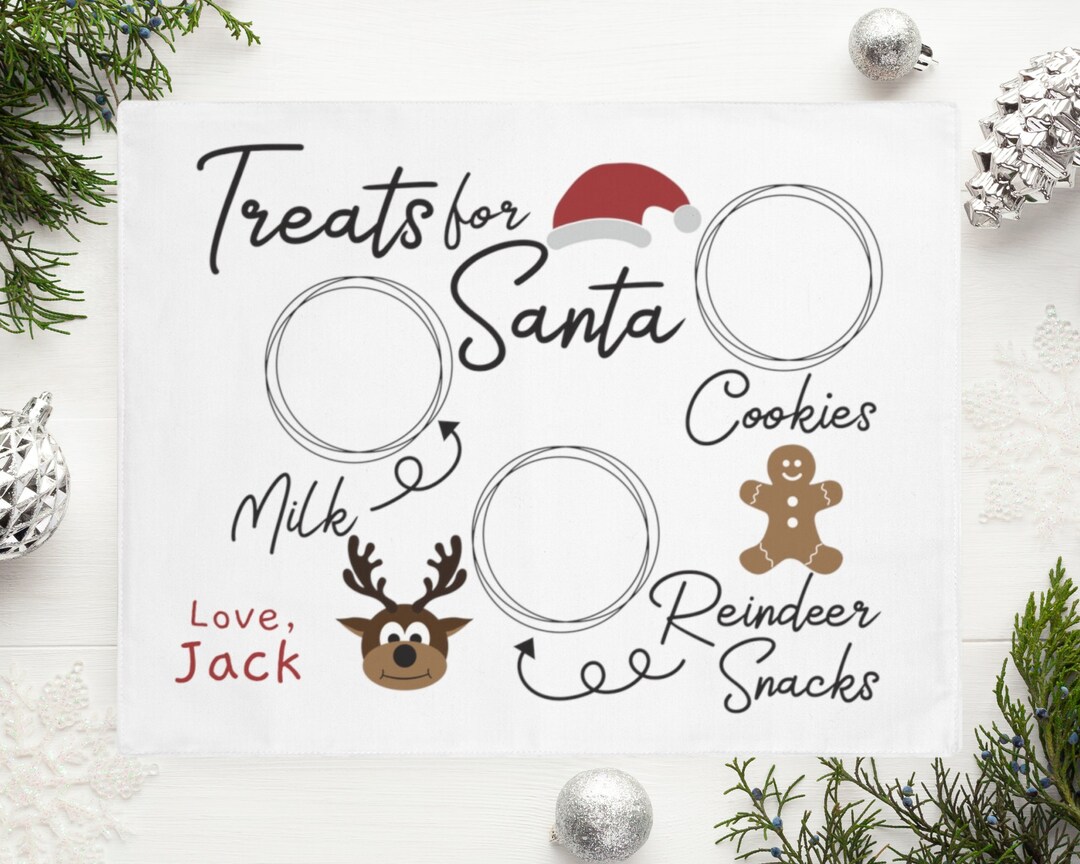 Christmas Placemat for Santa, Cookies for Santa, Santa Cookie Placemat ...