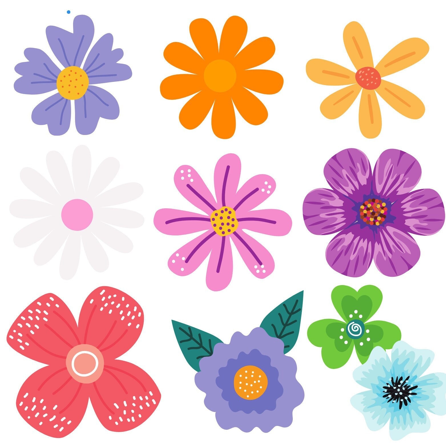 Spring Flower SVG and PNG Bundle-10 Total - Etsy