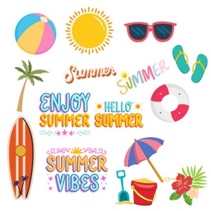 Beach, Vacation, Summer Time SVG and PNG Bundle-15 Total - Etsy
