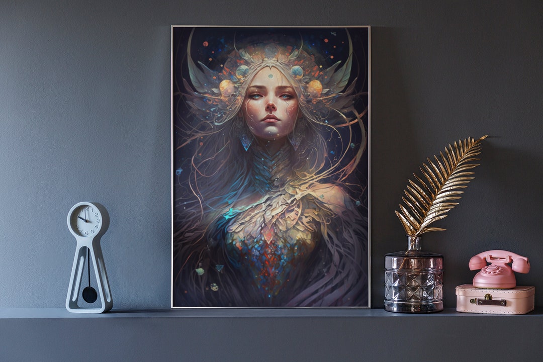 Earth Goddess Digital Print, Earth Goddess Wall Art Print, Psychedelic ...