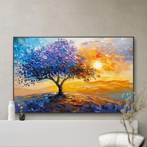 Tree Wall Art Large Painting of Positive Energy Handmade Abstract Wall ...