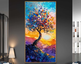 Vibrant Tree of Positive Energy Painting Large Handmade Abstract Art ...