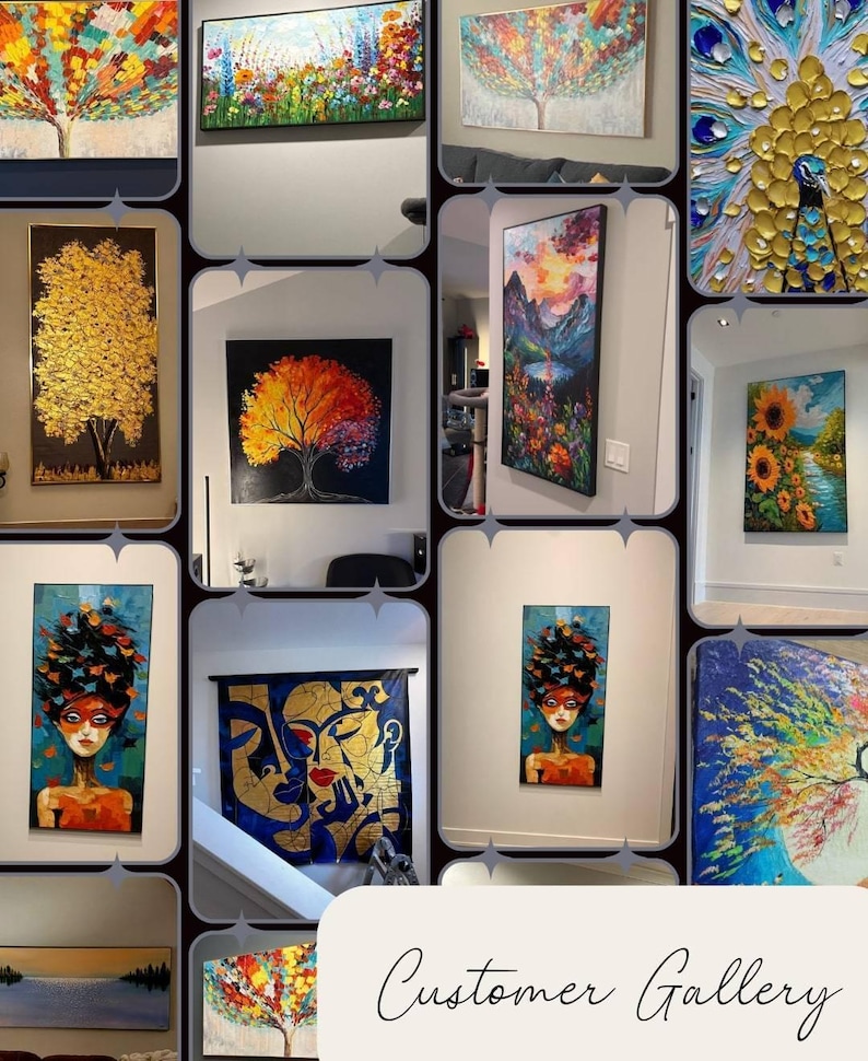 Vibrant Tree of Positive Energy Painting Large Handmade Abstract Art ...