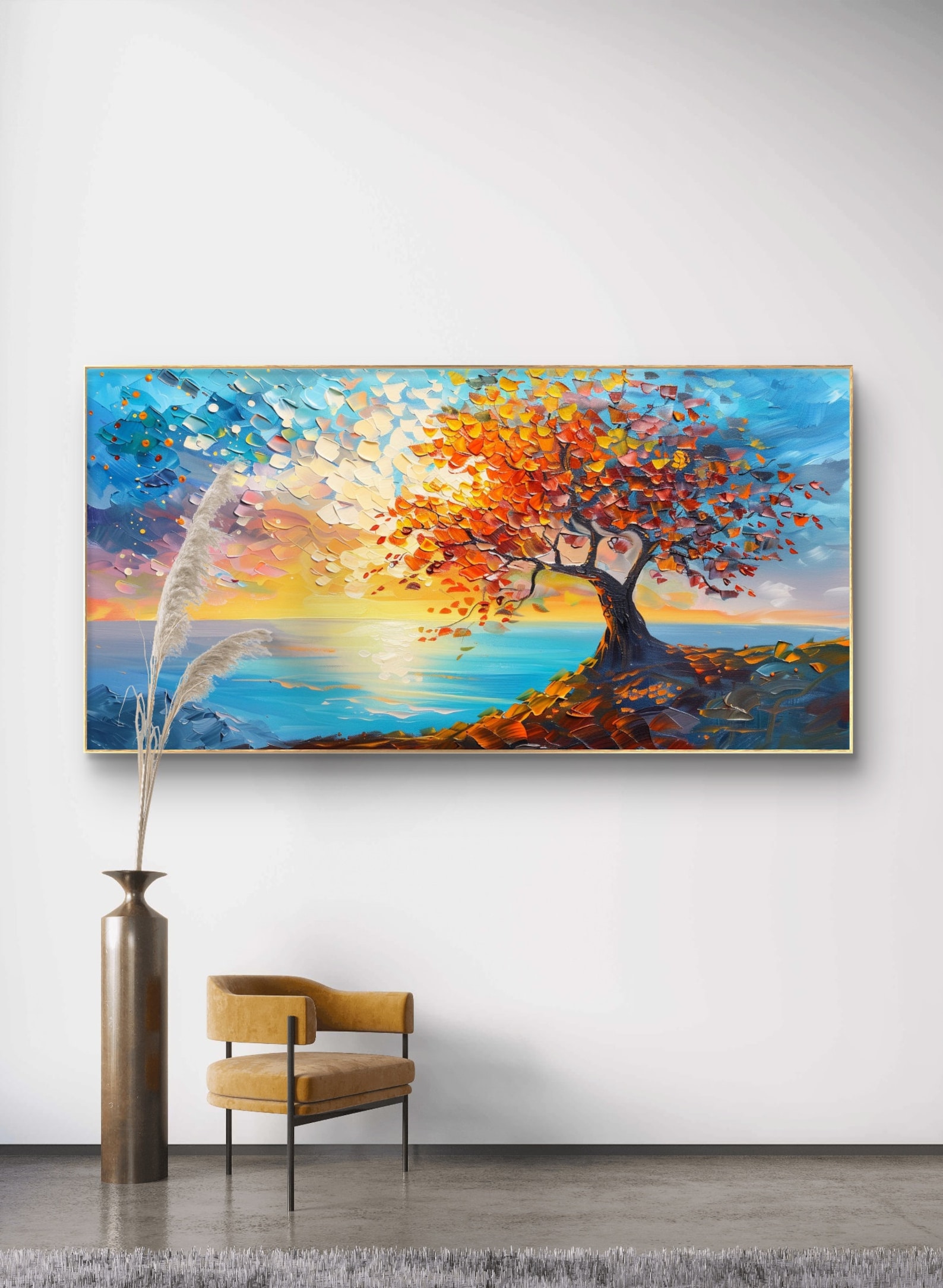 Vibrant Tree of Positive Energy Painting Large Handmade Abstract Art ...