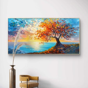 Vibrant Tree of Positive Energy Painting Large Handmade Abstract Art ...