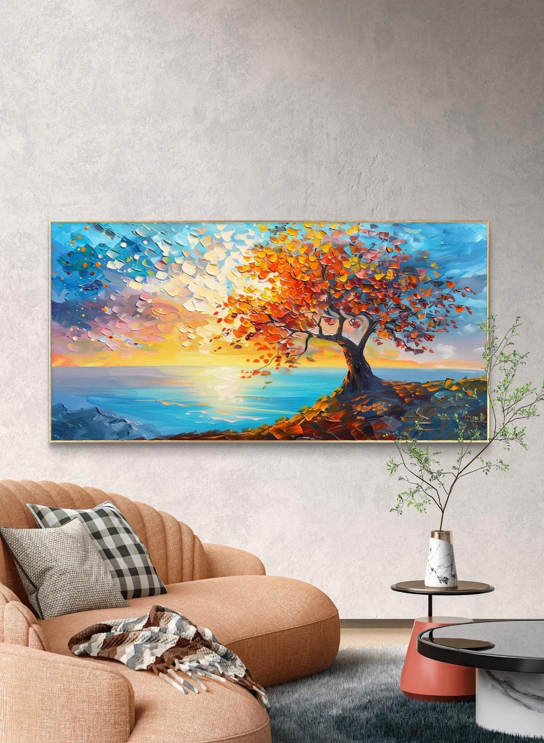 Vibrant Tree of Positive Energy Painting Large Handmade Abstract Art ...