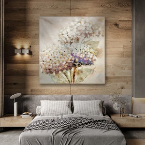 Floral Hand Painted Original Oil Canvas, Abstract Blossoms, Textured ...