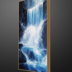 Handmade Waterfall Painting on Canvas: Modern Abstract Nature Art - Etsy