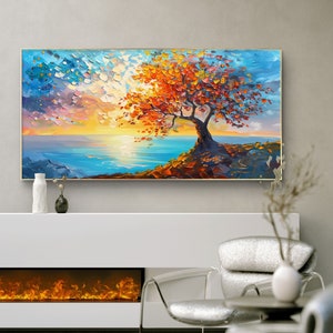 Vibrant Tree of Positive Energy Painting Large Handmade Abstract Art ...