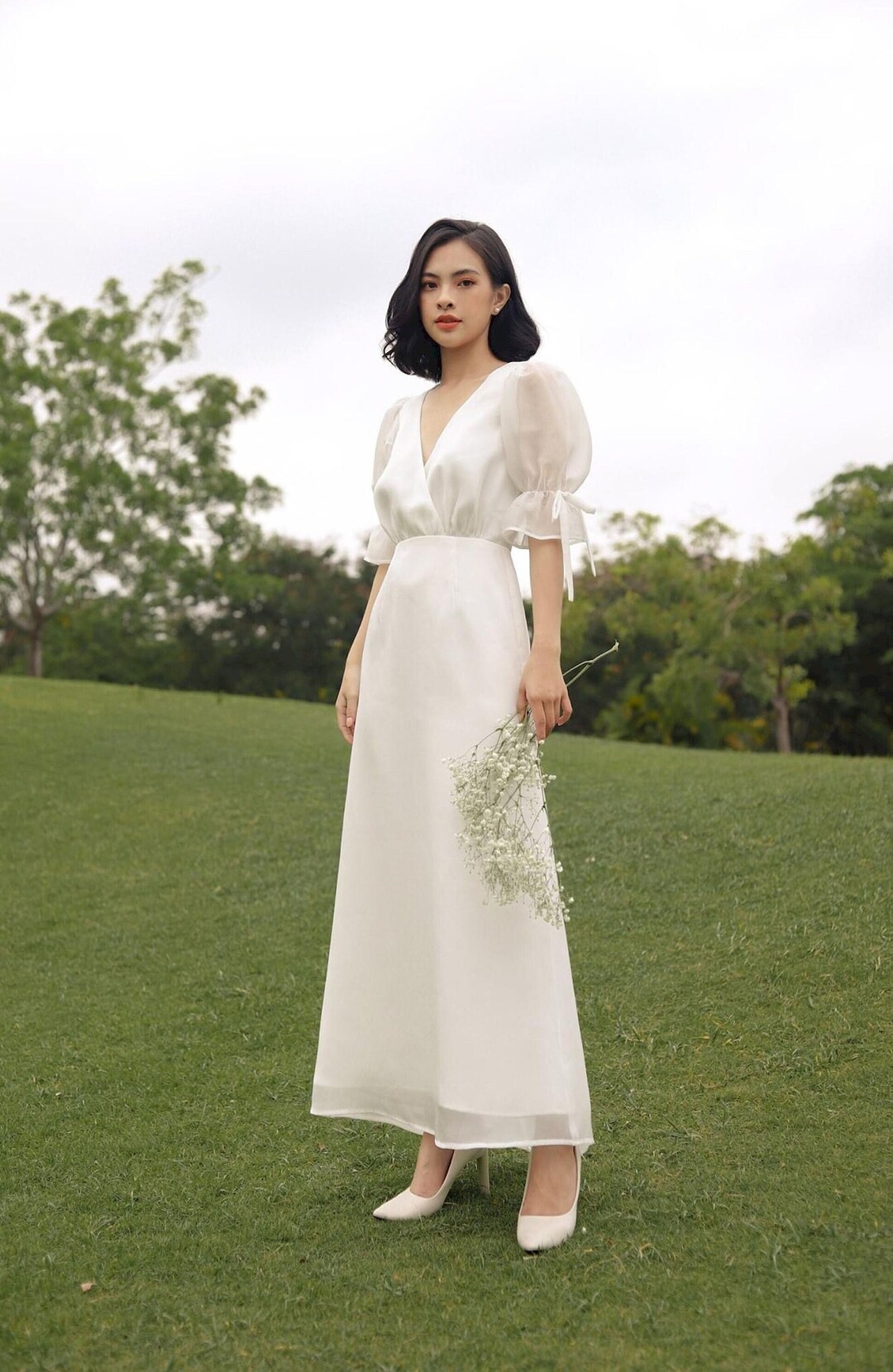 Simple Wedding Dress White Silk Dress Minimalist Wedding - Etsy