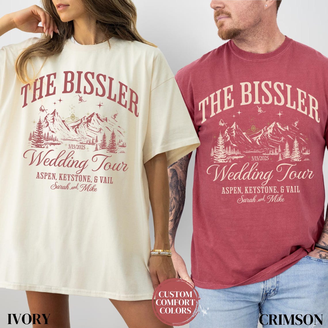 Custom Matching Wedding Tour Shirts Personalized Wedding Weekend Shirt ...