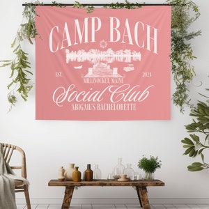 Camp Bachelorette Decor Custom Camp Bach Banner Camping Bachelorette ...