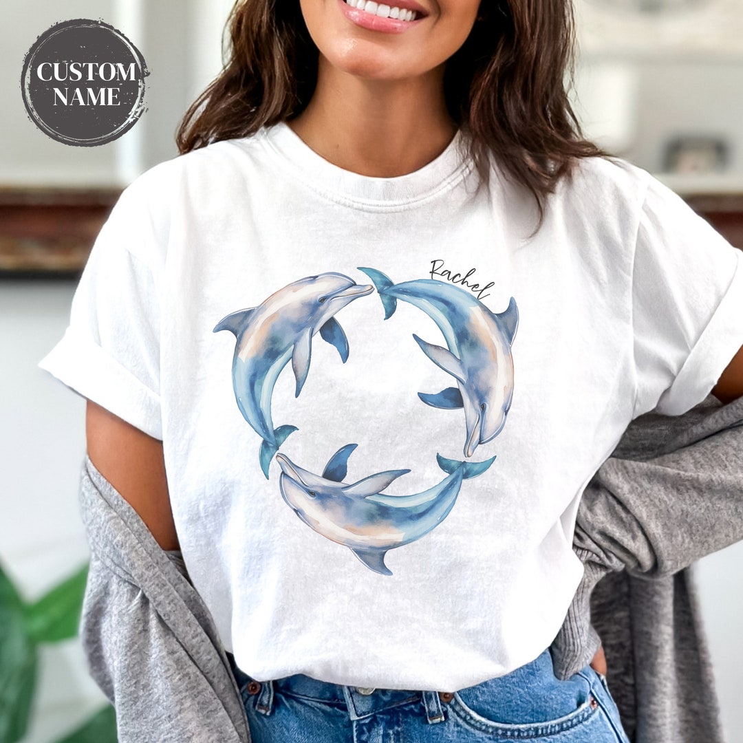 Personalized Dolphin Shirt Custom Dolphin Crewneck Dolphin Gifts ...