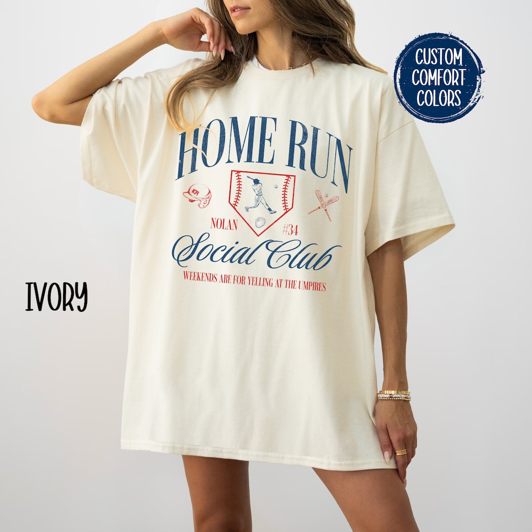 Personalized Home Run Baseball Social Club Shirt Custom Baseball Mama ...