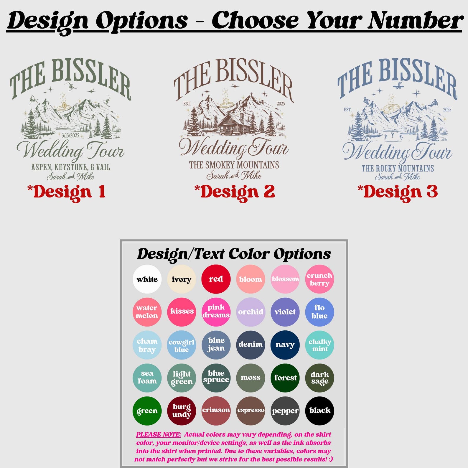 Custom Matching Wedding Tour Shirts Personalized Wedding Weekend Shirt ...