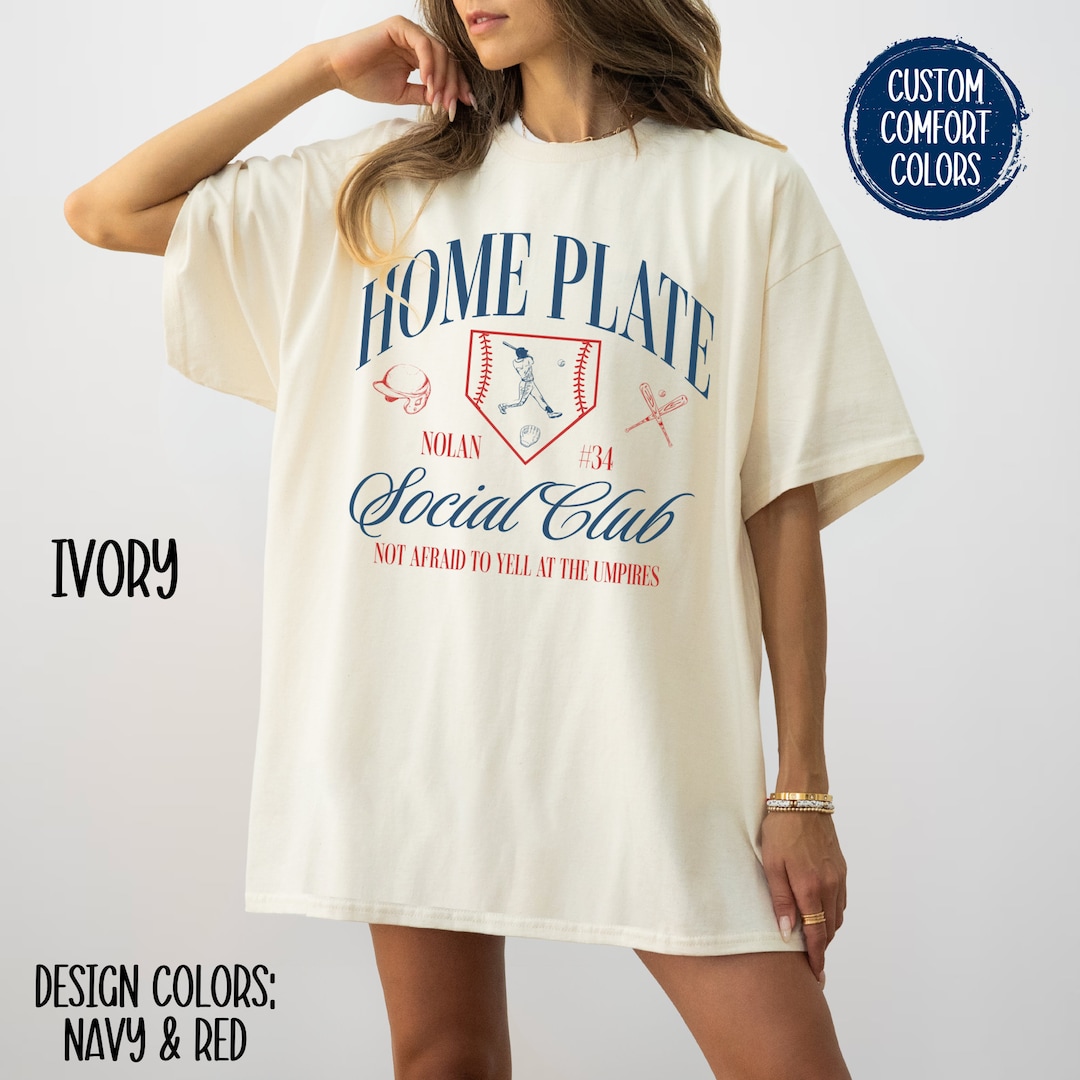 Personalized Home Plate Social Club Baseball Shirt Custom Baseball Mama ...