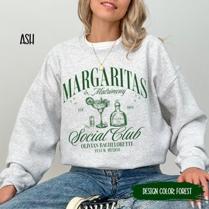 Margs and Matrimony Bachelorette Sweatshirt Custom Name Crewneck ...