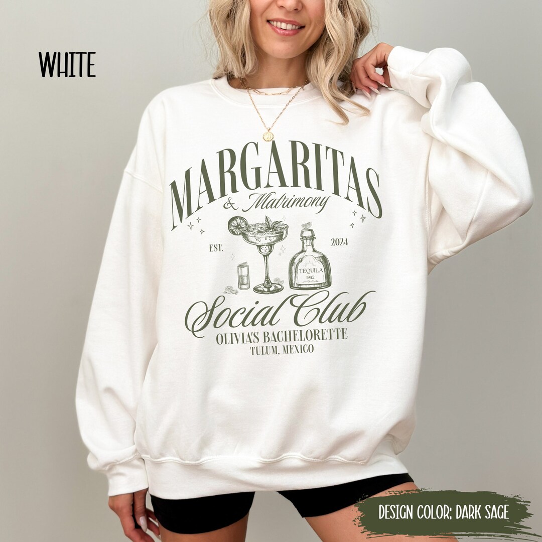 Margs and Matrimony Bachelorette Sweatshirt Custom Name Crewneck ...