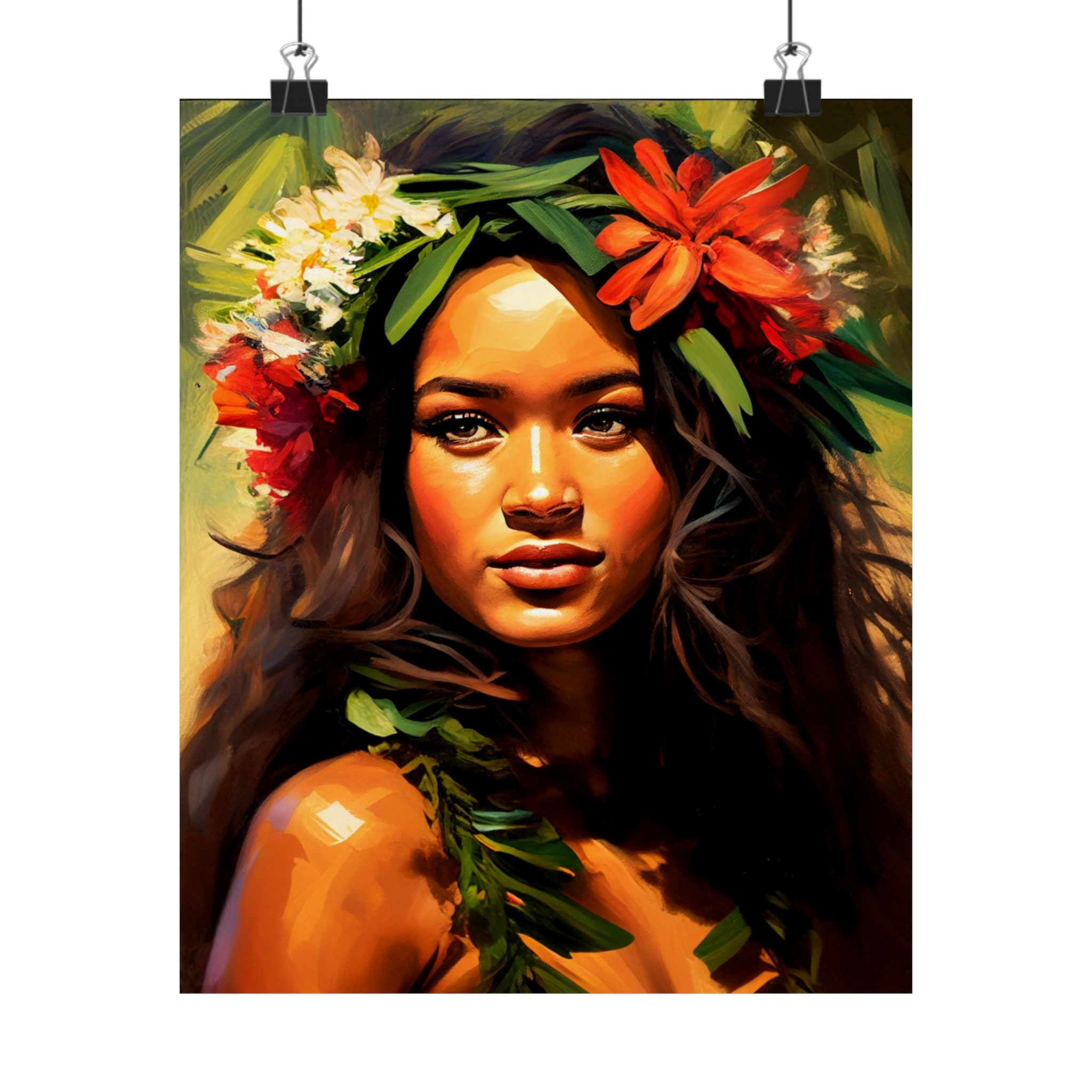 Hawaiian Hula Girl Hawaii Print Maui Hawaii Art Hawaii Beach Ocean Scene Tropical Prints