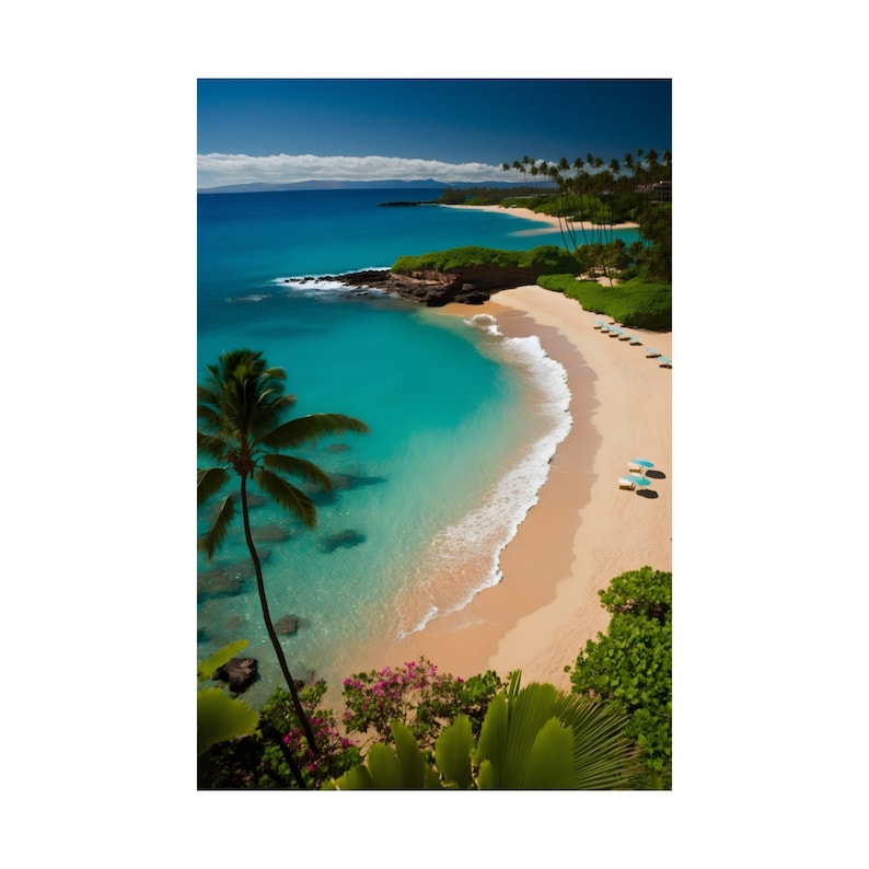 Kaanapali Beach Maui Hawaii, Maui Beach Print, Hawaii Tropical Beach ...