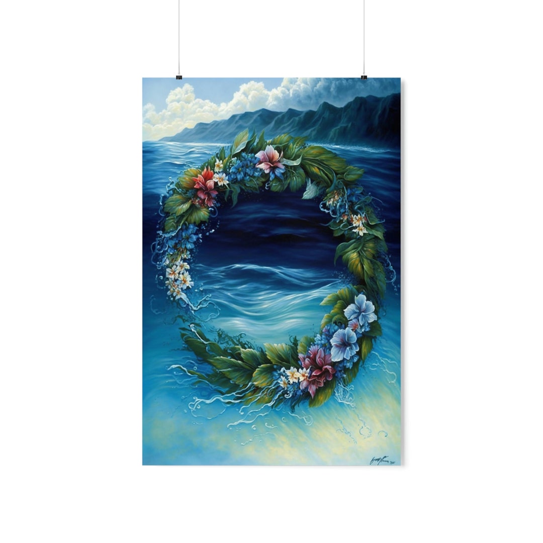Hawaiian Lei Maui, Hawaii Print, Maui, Hawaii Art, Hawaii Beach, Ocean ...
