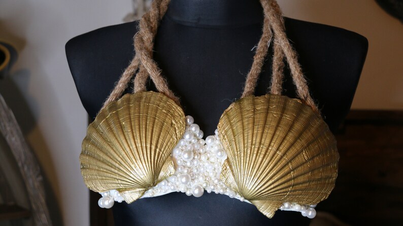 Custom Seashell Mermaid Bra for Swimming | Festival Costume Siren Top ...