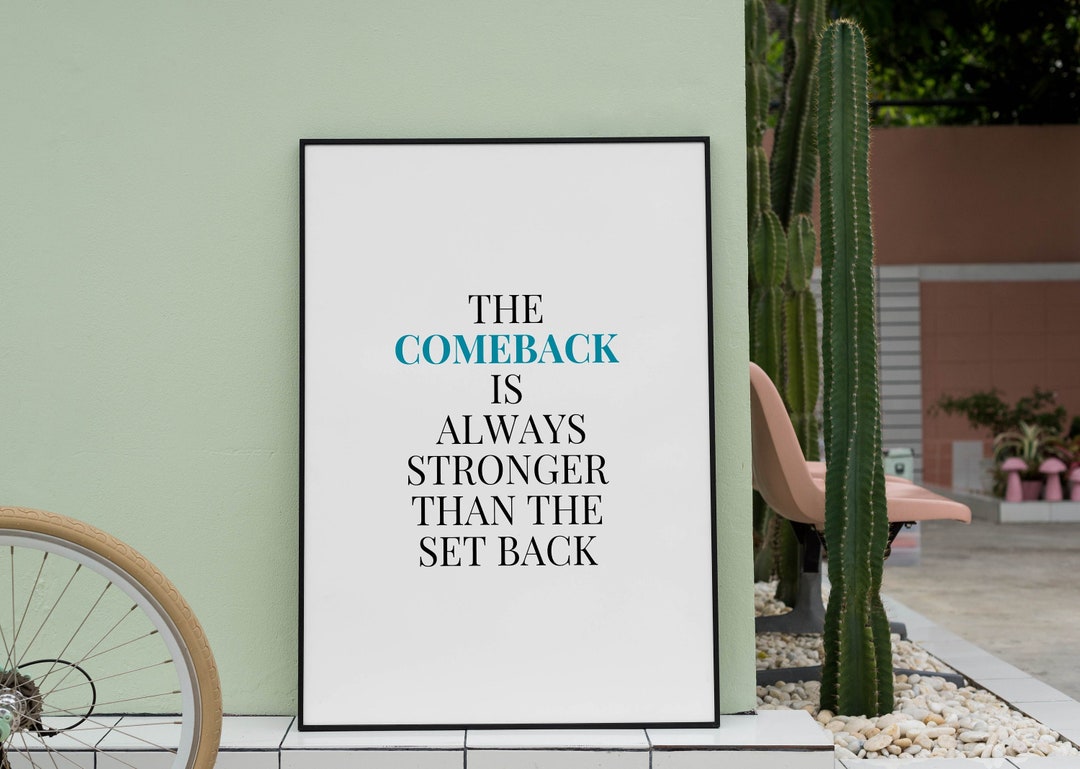 Stronger Comeback" Motivational Quote Wall Poster | Mother Day | Best ...