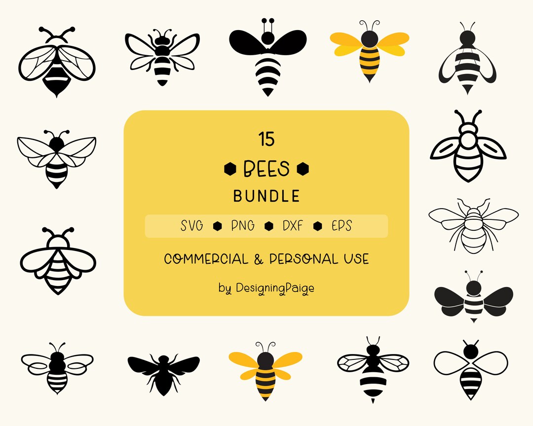 15 abeja svg / silueta de abeja svg / abeja svg Glowforge / - Etsy México
