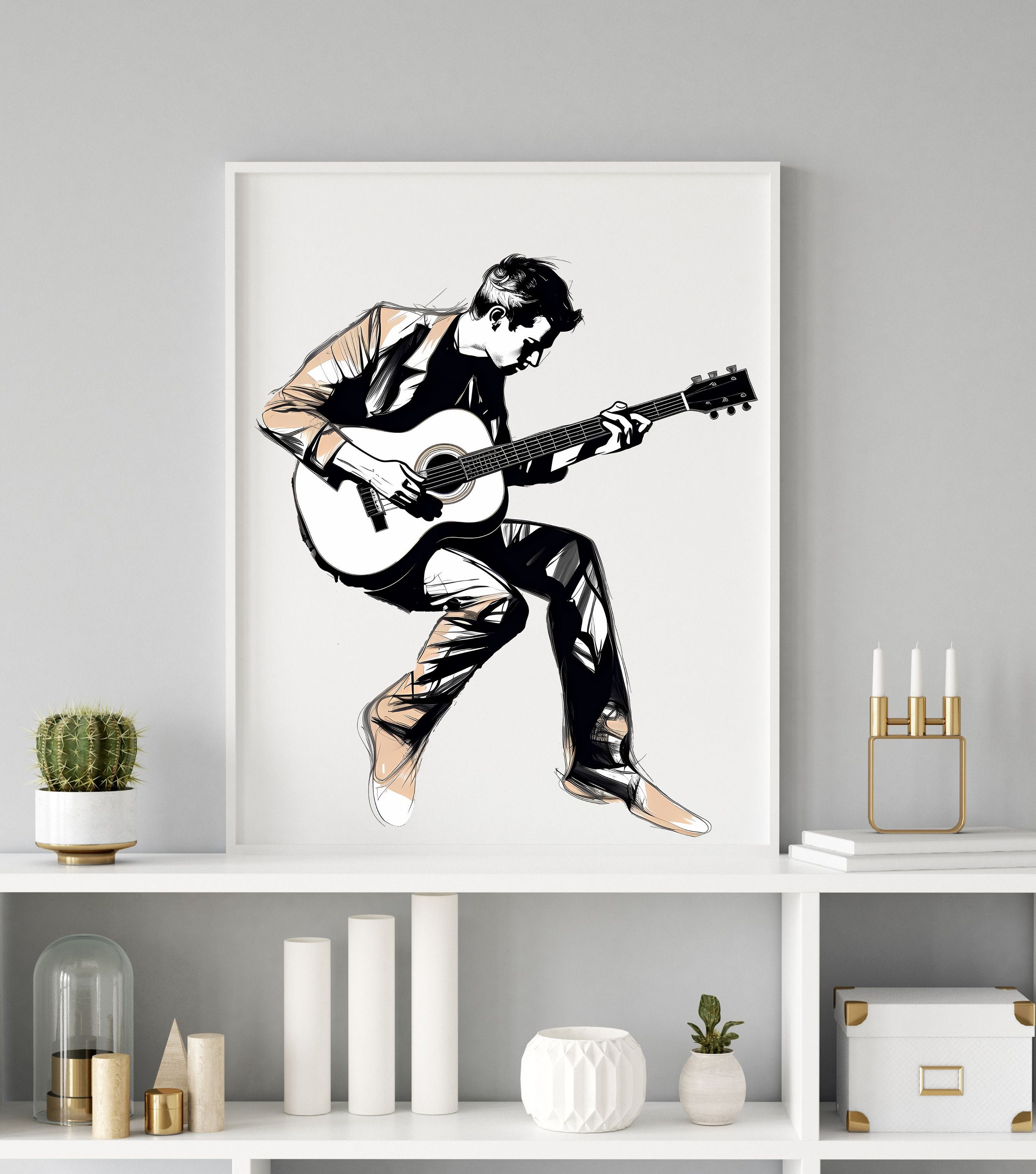 Guitar Player Wall Art Guitar Poster Guitarist Poster Print Guitar ...