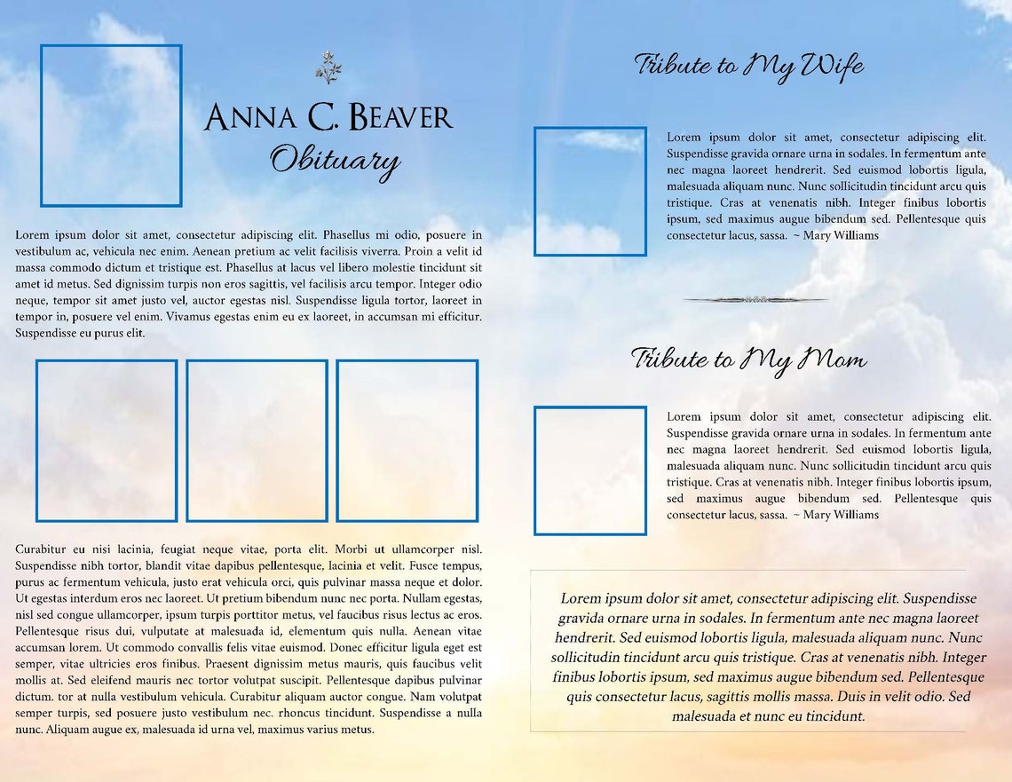 Sunset Funeral Program - Etsy