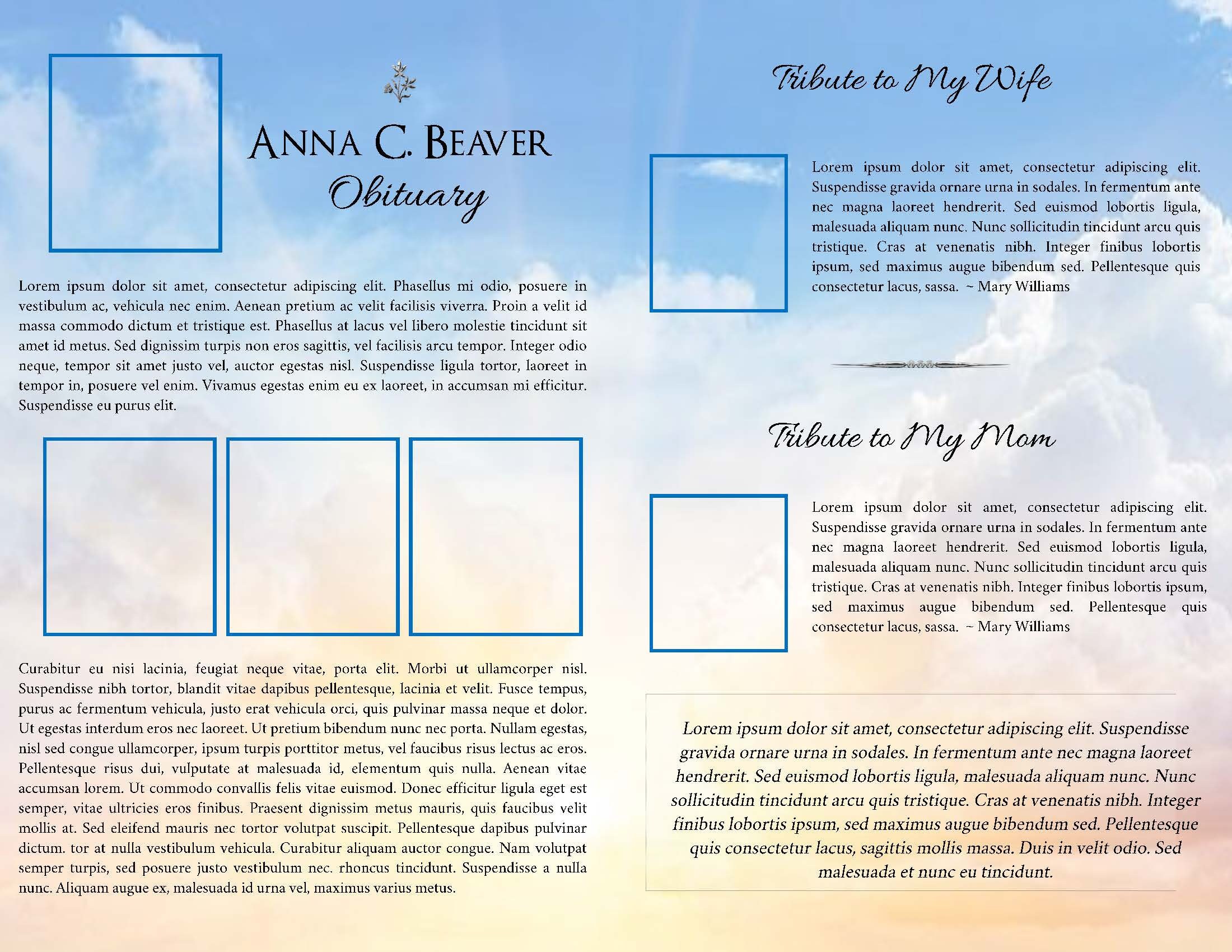 Sunset Funeral Program - Etsy