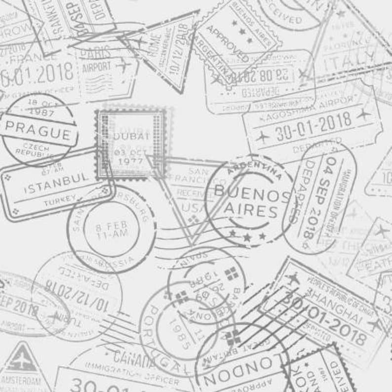 Mist Grey Passport Stamps - Etsy