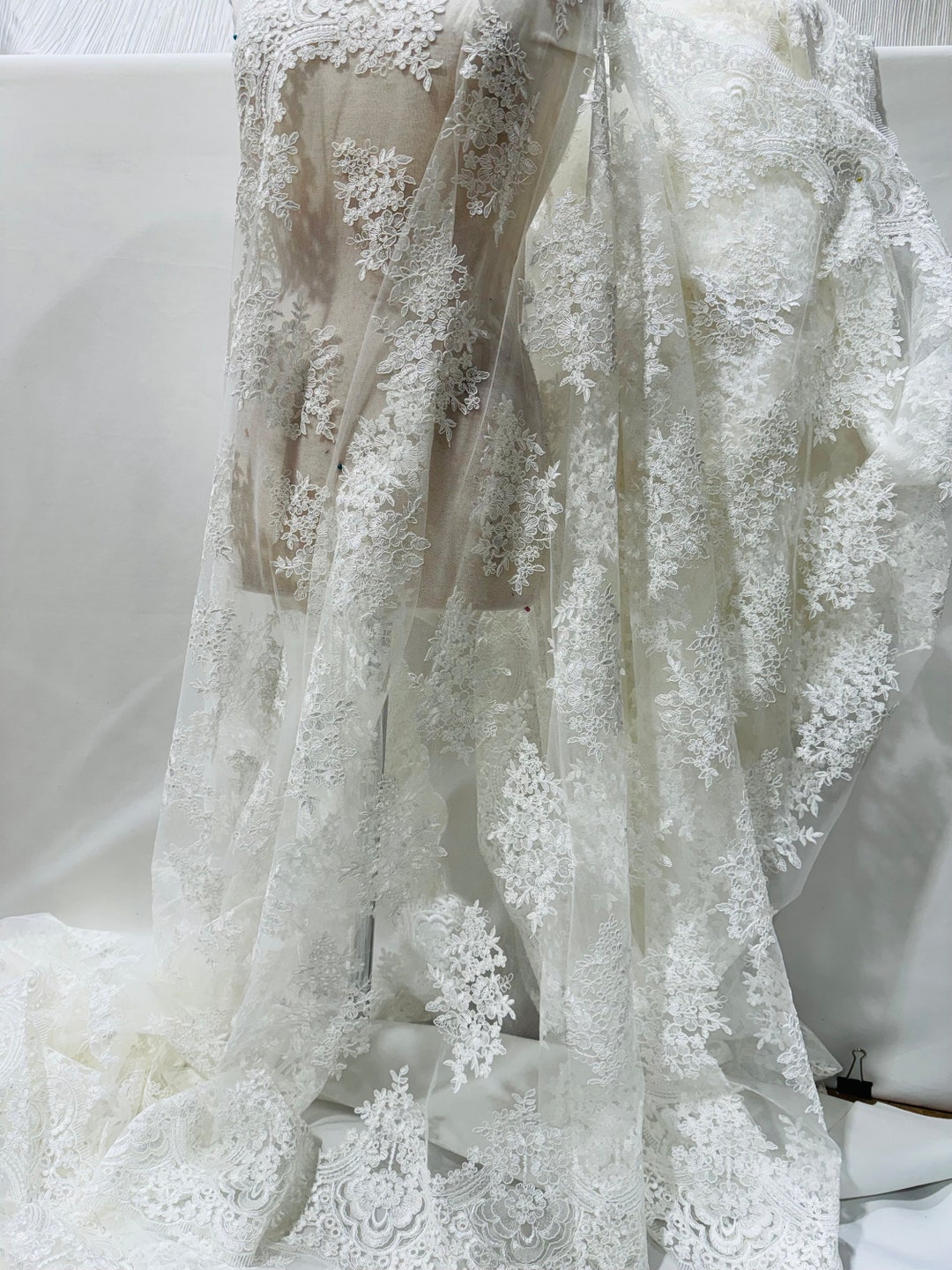 Off White Color Cord Lace/lace Fabric/floral Design-perfect Lace for ...