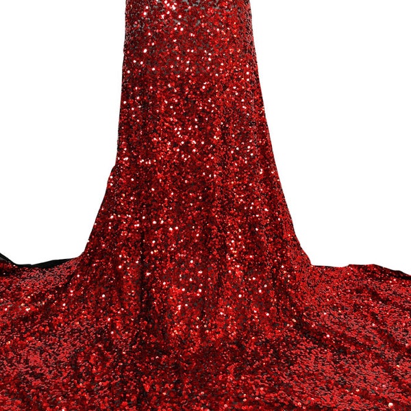 Red Sequin Fabric - Etsy