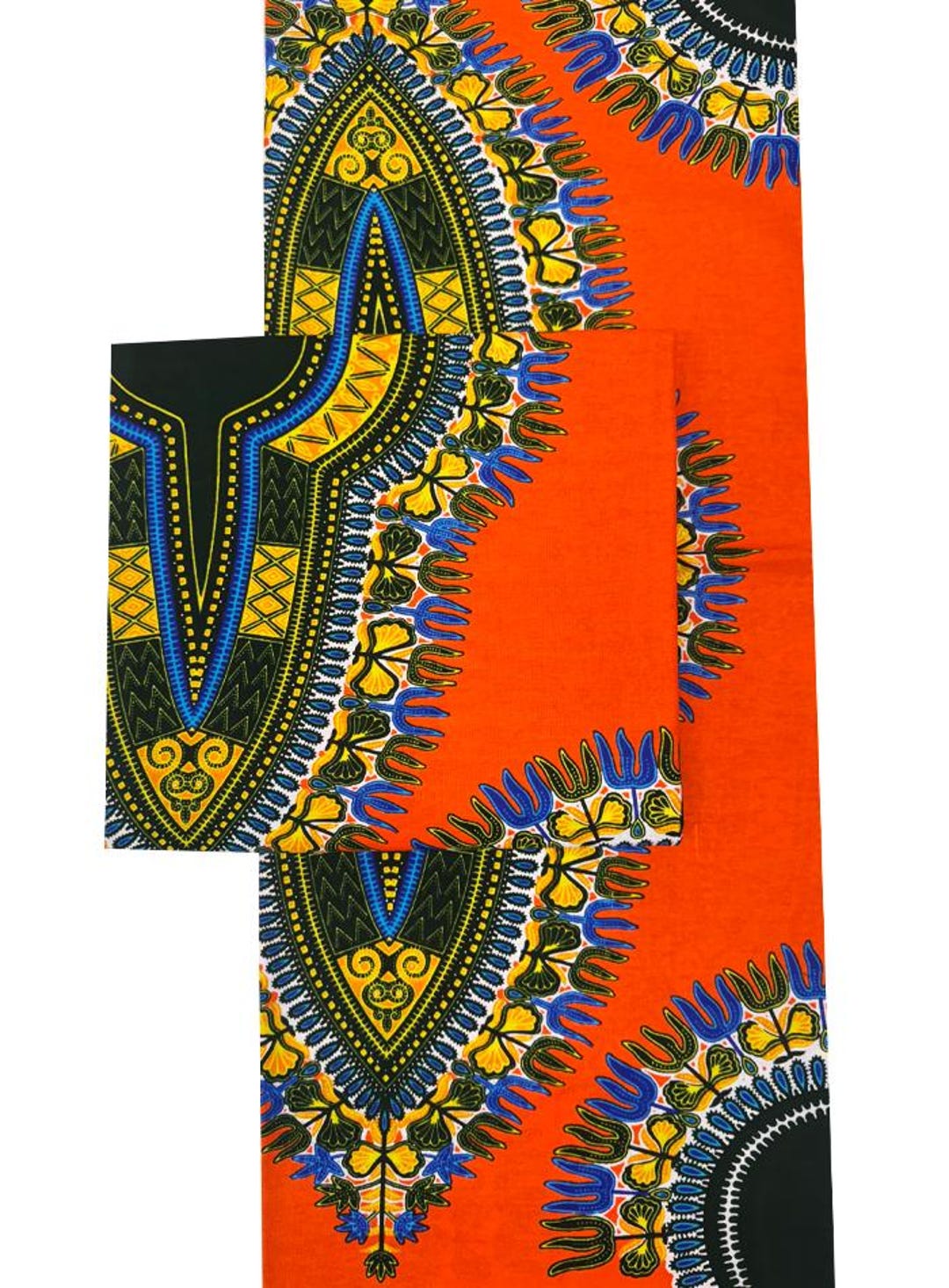 Orange Dashiki African Wax Print Fabric| Ankara Fabric| Java Print ...