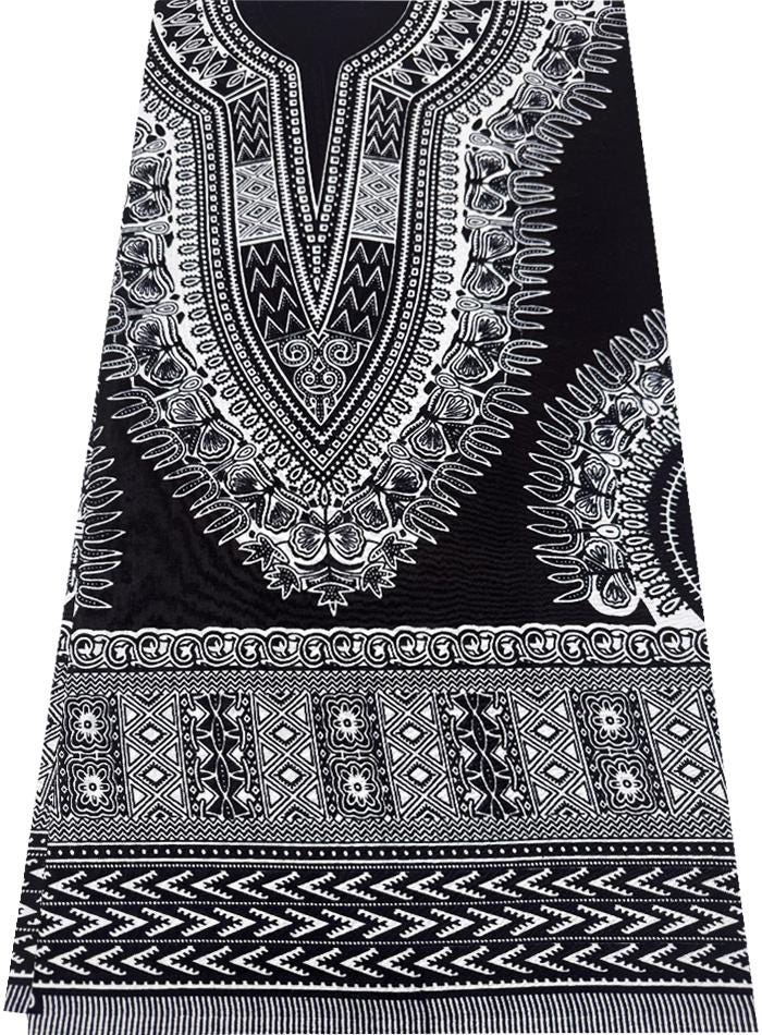 Black White Dashiki African Wax Print Fabric| African Java Print ...