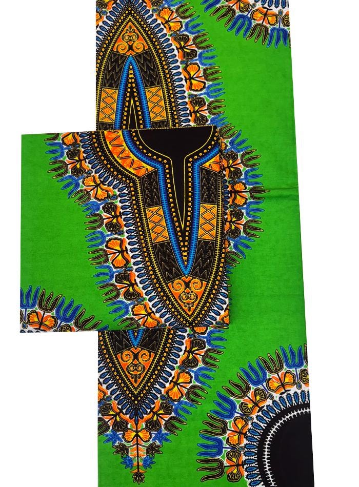 Java Print Fabric | Dashiki African Ankara Wax Print Fabric| Green ...