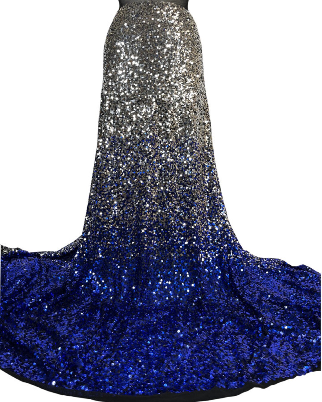 Exclusive Stretch Sequin Fabric/royal Blue and Silver Sequin/ombre ...