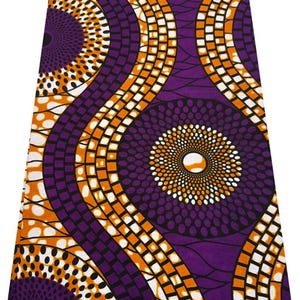 African Ankara Wax Print Fabric-purple Gold Ankara Fabric| Bold Circle ...