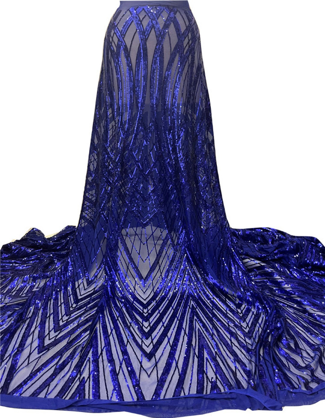 Exotic Royal Blue Stretch Sequin Fabric/ Stretch Sequins/ Royal Blue ...