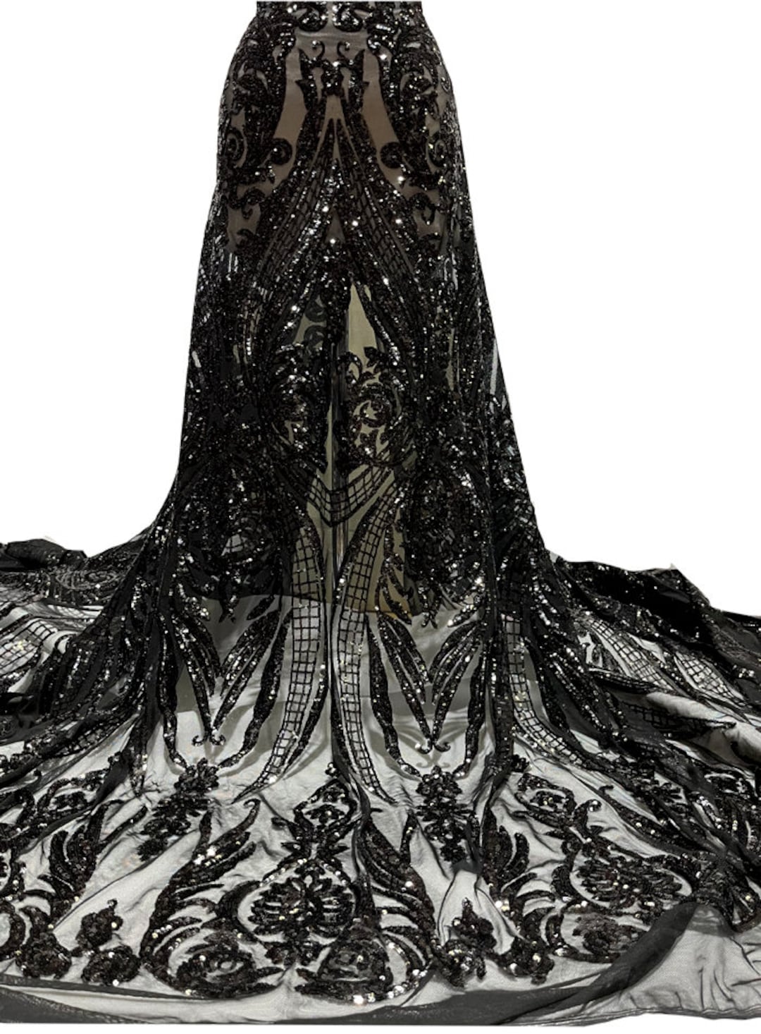 Black Stretch Sequin Fabric/sequin Fabric/sequin for Prom, Wedding ...