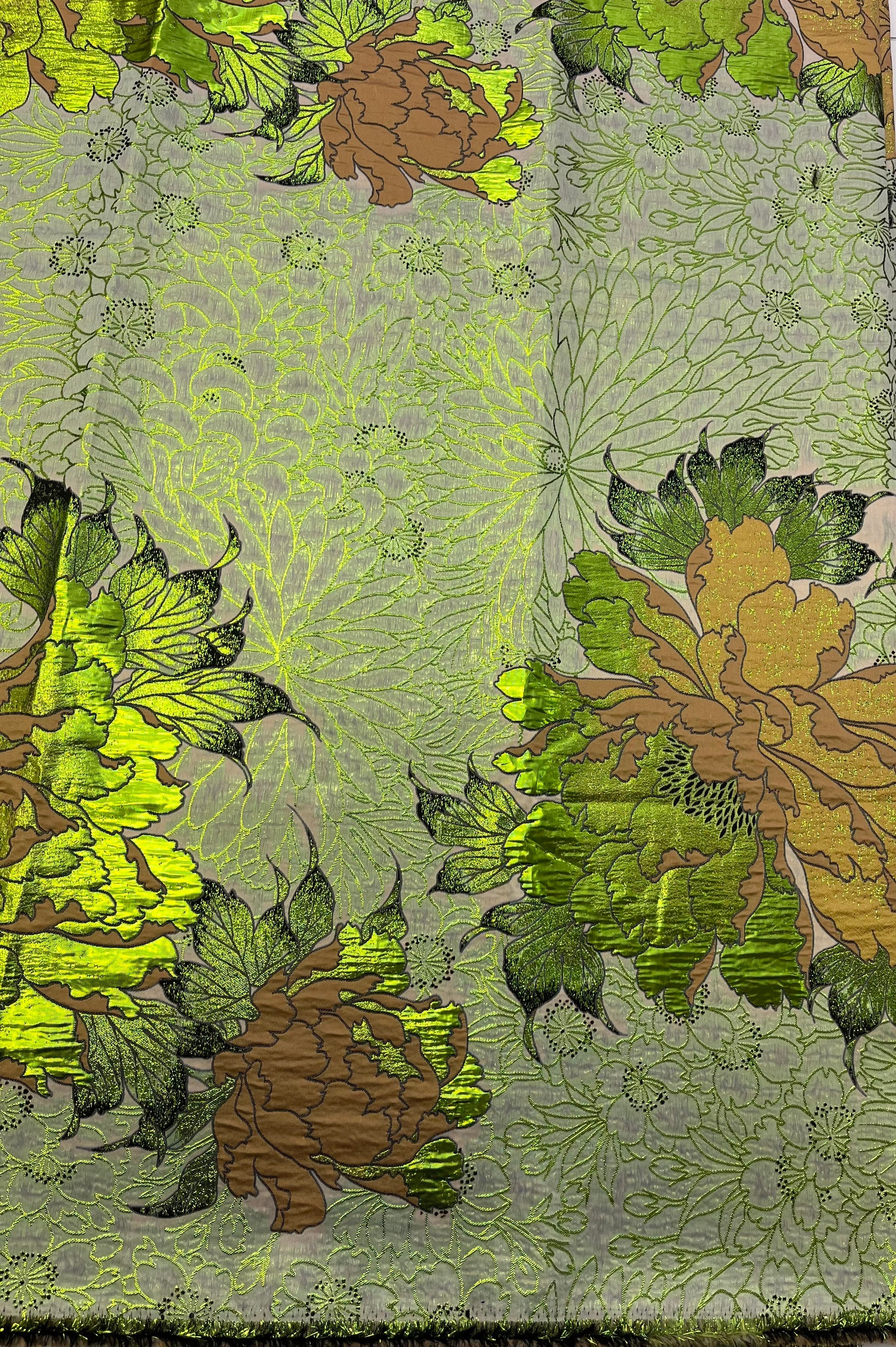 Floral Design Jacquard Brocade Lace Fabric/bazin Brocade Fabric/lemon ...