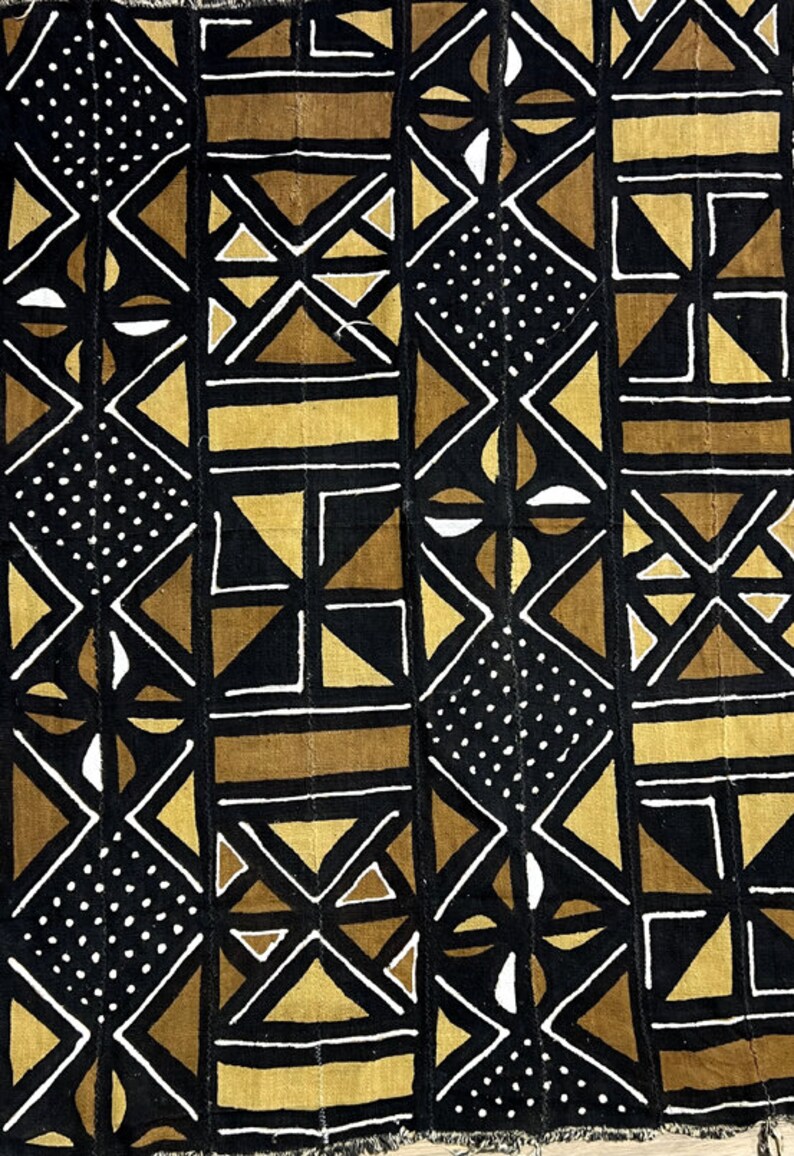 Original Authentic Mali Mud Cloth Black White Dark Brown Mocha-mo2332 ...