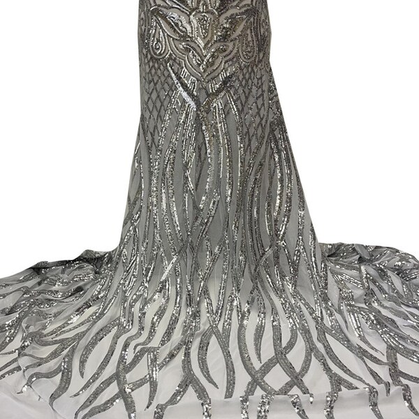 Silver Sequin Linen - Etsy