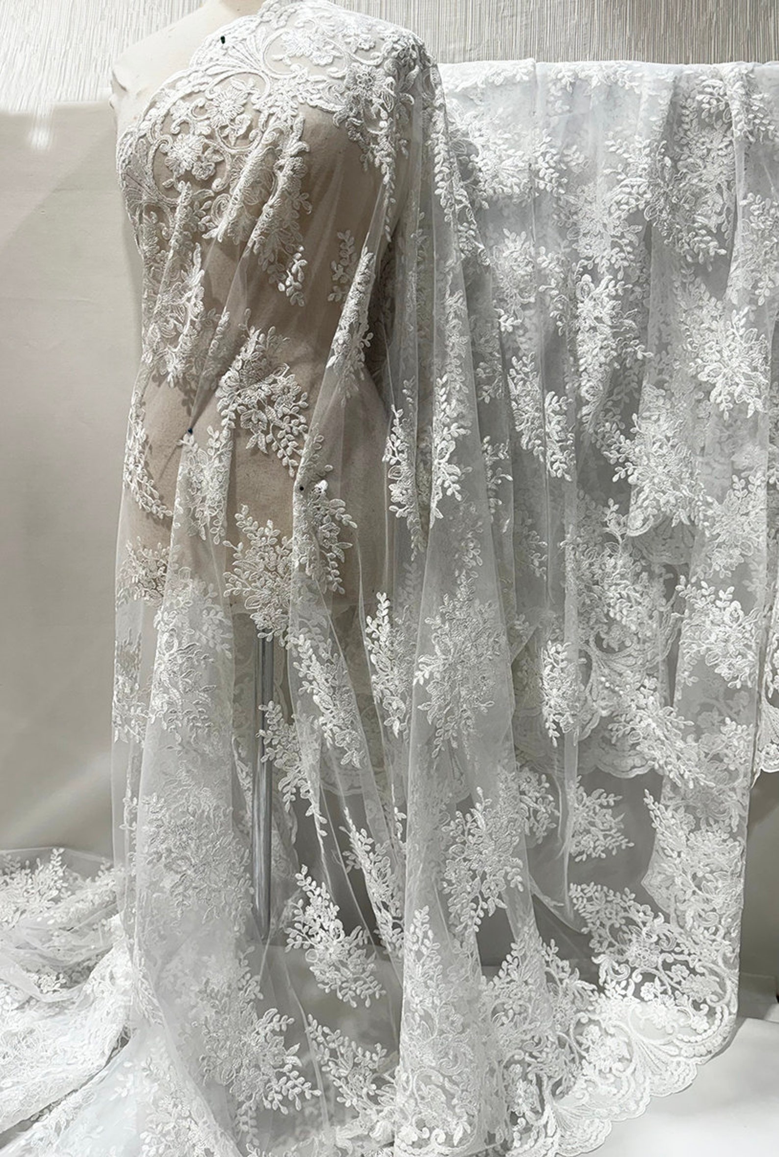 White Color Cord Lace/lace Fabric/floral Design-perfect Lace for Prom ...