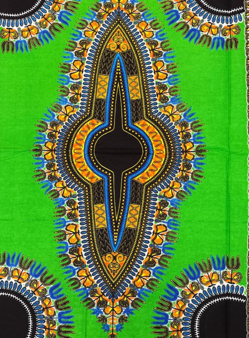 Java Print Fabric | Dashiki African Ankara Wax Print Fabric| Green ...